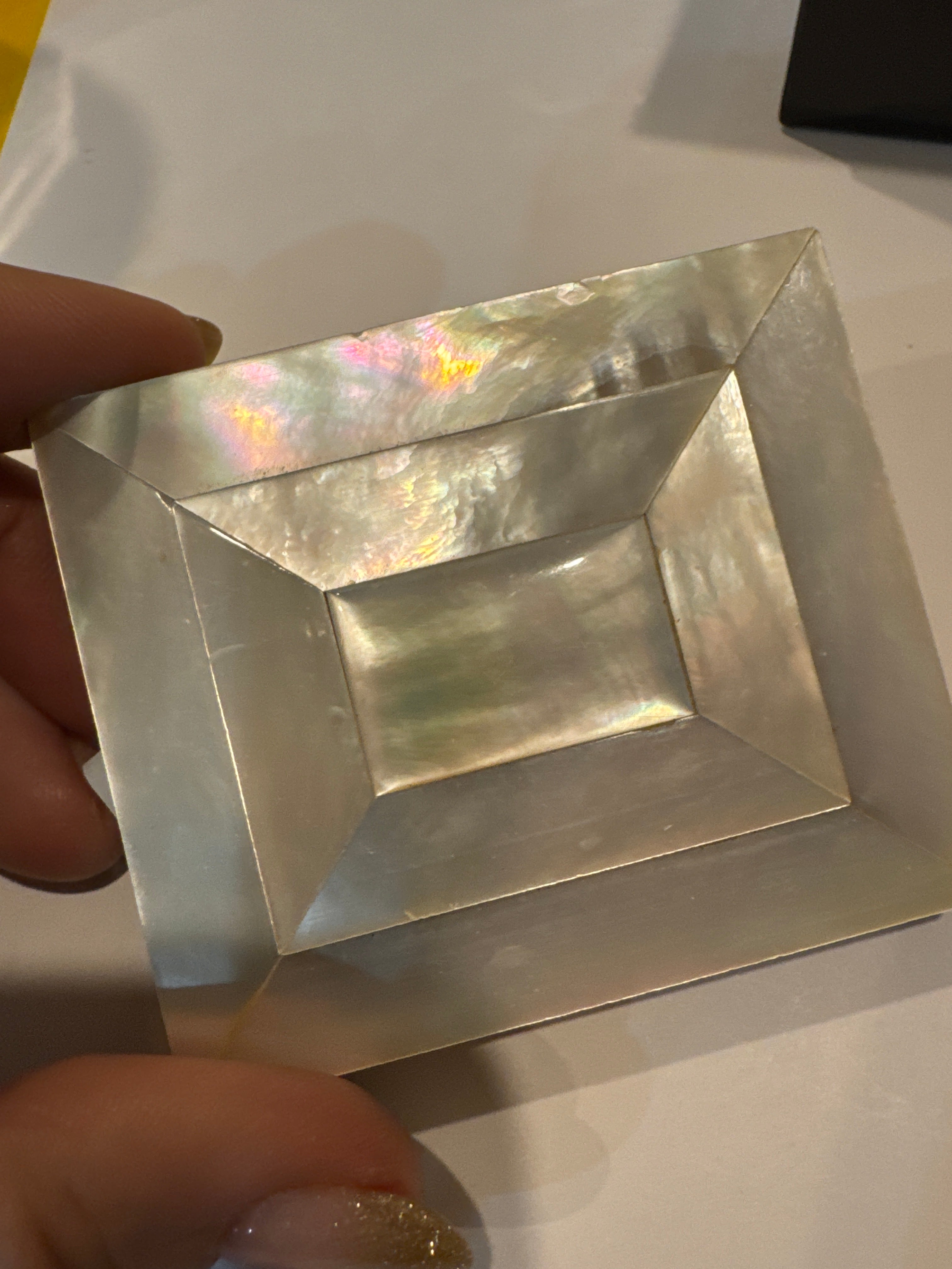 mother of pearl Makeup compact inscribed with 1955 trim waist Beauty ...
